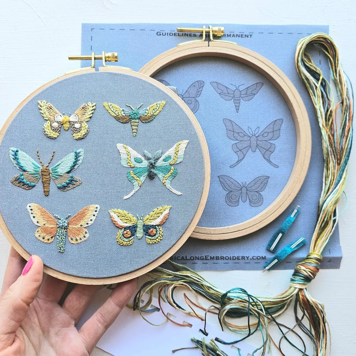 Moth Sampler Embroidery Kit – Piece O' Cake Designs